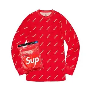 Supreme X Hanes Thermal Crew - Red