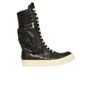 Rick Owens Cargo Geobasket Tumbled Lamb Leather Milk