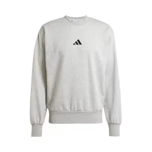 Adidas Essentials Feelcozy Fleece Sweatshirt 'medium Heather / Black - Grey