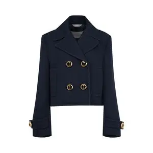 Balenciaga Cropped Peacoat 'navy - Blue