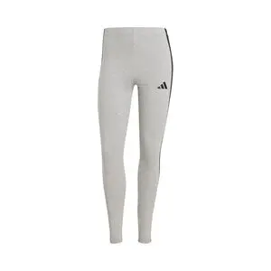 Adidas Essentials 3-stripes Cotton Leggings 'medium Heather / Black
