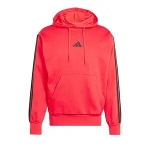 Adidas Essentials 3-stripes Fleece Hoodie - Red