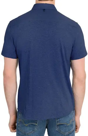 W.R.K Reworked Slim Fit Solid Short Sleeve Cotton Button-down Shirt