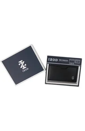 IZOD Genuine Leather Id Wallet With Epoxy Logo