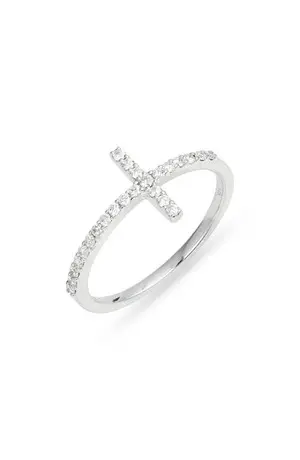 Meira T 14k Diamond Cross Ring - White Gold