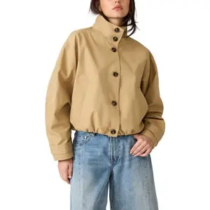 Steve Madden Fayden Stand Collar Jacket - Medium Khaki