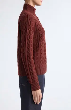 Max Mara Libero Cable Knit Cashmere Quarter Zip Sweater