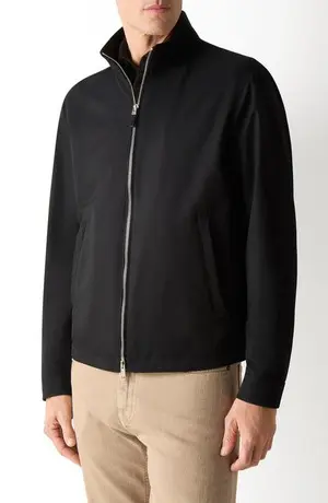 Zegna Stand Collar Lightweight Jacket - Black