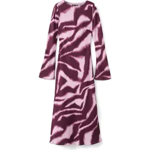 Mango Animal-printed A-line Dress - Lilac