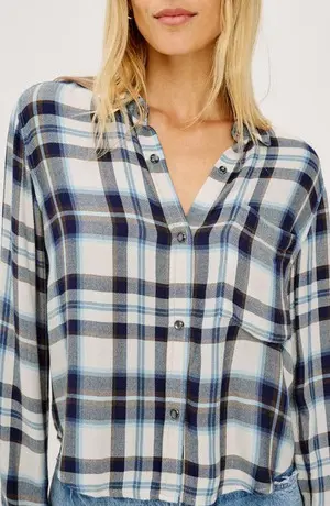 Rails Malin Cropped Plaid Button-up Shirt