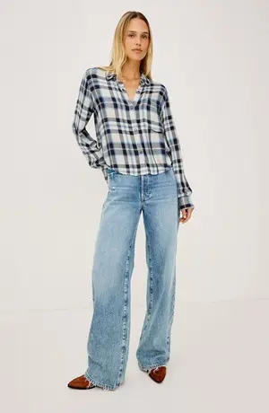 Rails Malin Cropped Plaid Button-up Shirt