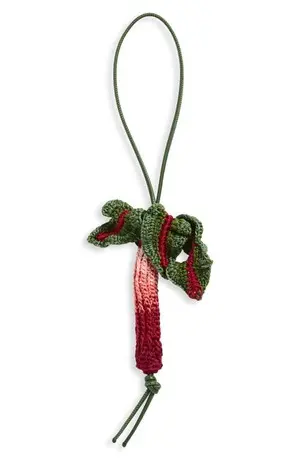 JW Anderson Crocheted Rhubarb Bag Charm - Pink/green 391