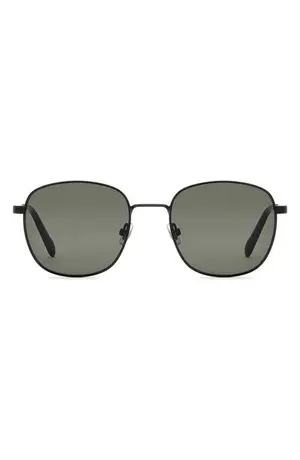 Fossil 53mm Square Sunglasses - Matte Black/brown