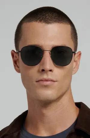 Fossil Square Sunglasses - Matte Black/brown