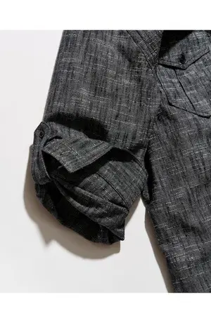 Billy Reid Scout Slub Cotton Button-up Shirt - Asphalt