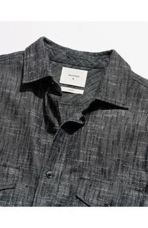 Billy Reid Scout Slub Cotton Button-up Shirt - Asphalt