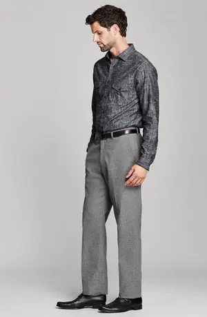 Billy Reid Scout Slub Cotton Button-up Shirt - Asphalt