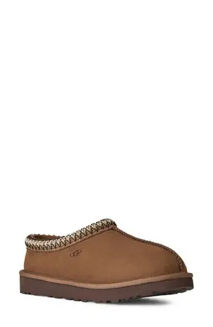 UGG Tasman Nubuck Leather Slipper - Dark Chestnut