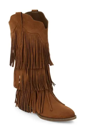 Matisse Saloon Fringe Boot - Saddle