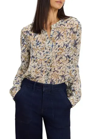 NIC+ZOE Bloomsbury Chiffon Button-up Shirt - Neutral Multi