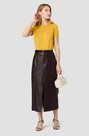 French Connection Madeline Faux Leather Midi Skirt