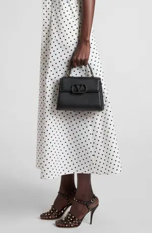 Valentino Garavani V-sling Logo Top Handle Leather Bag