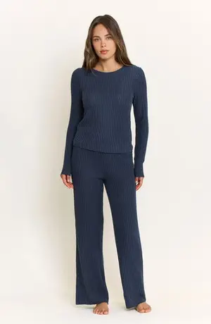 Honeydew Intimates Dream Cloud Ribbed Long Sleeve Pajama Top