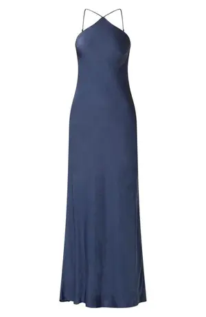NIA Kelton Cowl Back Satin Gown
