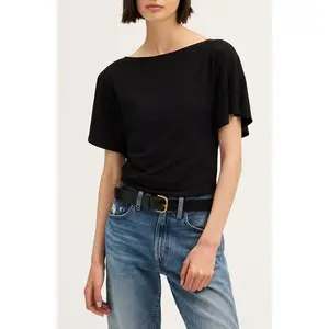 Madewell Boatneck Dolman Sleeve Top - Jet Black