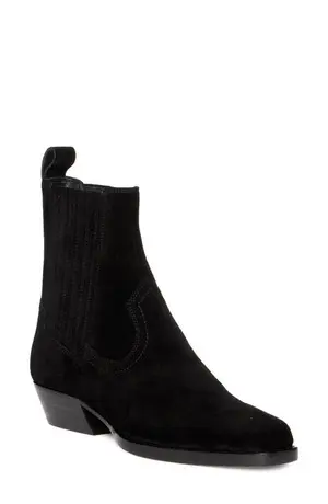 Paige Greta Leather Bootie - Black