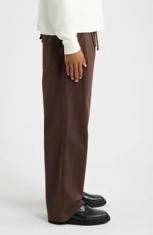 Bp. Relaxed Fit Cotton Twill Drawstring Pants - Brown Coffee