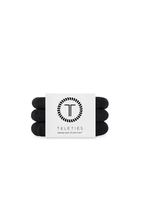 TELETIES TELETIES Small Nylon Hair Ties Jet Black
