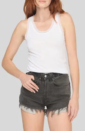 PROJECT SOCIAL T Misty Mesh Trim Tank - White