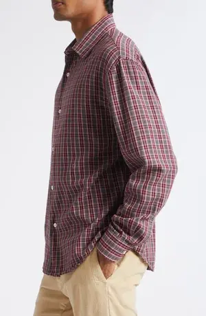 Massimo Alba Boxy Plaid Button-up Shirt - Faded Rose