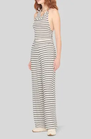 PROJECT SOCIAL T Goa Striped Halter Jumpsuit
