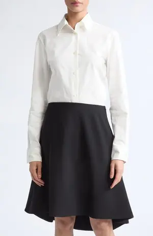 JIL SANDER Cutout Back Cotton Shirt - Seashell