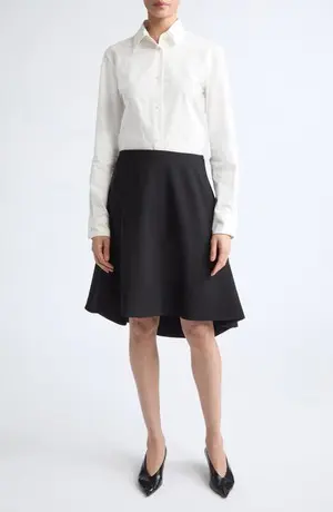 JIL SANDER Cutout Back Cotton Shirt - Seashell