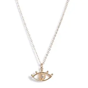 SET & STONES Santorini Diamond Evil Eye Pendant Necklace - Gold