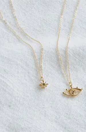 SET & STONES Santorini Diamond Evil Eye Pendant Necklace