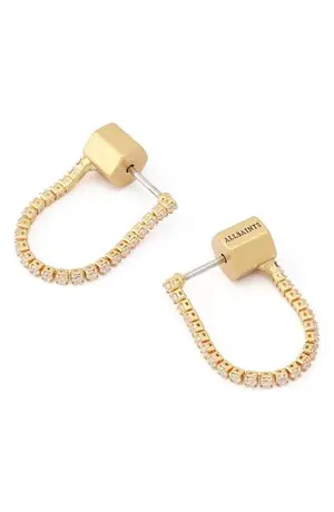 ALLSAINTS Crystal Front-to-back Hoop Earrings - Crystal/gold