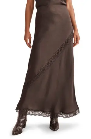Splendid Penelope Lace Maxi Skirt - Java Brown