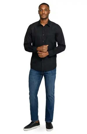 W.R.K Slim Fit Micro Geo Reworked Cotton Button-up Shirt