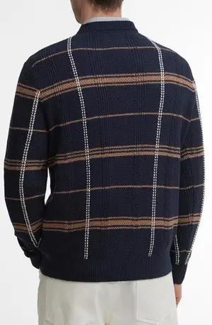 Barbour Fasey Cable Tartan Crewneck Sweater