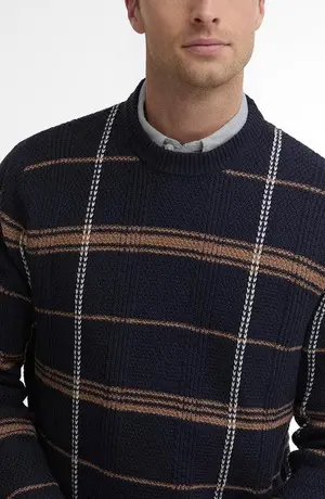Barbour Fasey Cable Tartan Crewneck Sweater