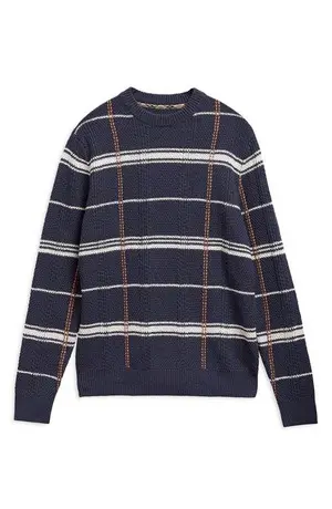 Barbour Fasey Cable Tartan Crewneck Sweater