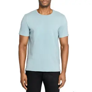 W.R.K Asher Black Slub Stretch Cotton & Modal T-shirt - Blue