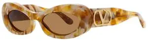 Valentino Garavani Vls-178d Sunglasses Brown Lenses, Plastic Frame, 57-16-140 - In Description