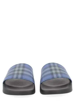 Burberry Check Slide Sandals - Multicolour