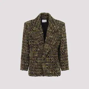 Saint Laurent Wool Tweed Jacket - Green