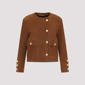 Saint Laurent Lambskin Leather Jacket - Brown